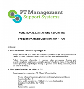 Functional Limitations Reporting FAQ | PT Management